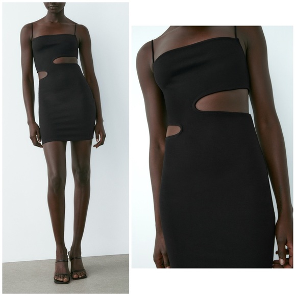 Zara | Dresses | Zara Black Cut Out Bodycon Mini Dress Nwt | Poshmark
